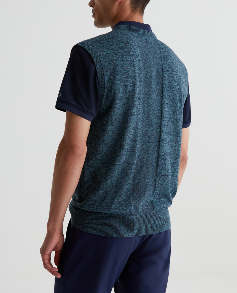 Mens The Valley V Neck Vest Turf/Naval Blue Melange at AG Jeans Outlet ...