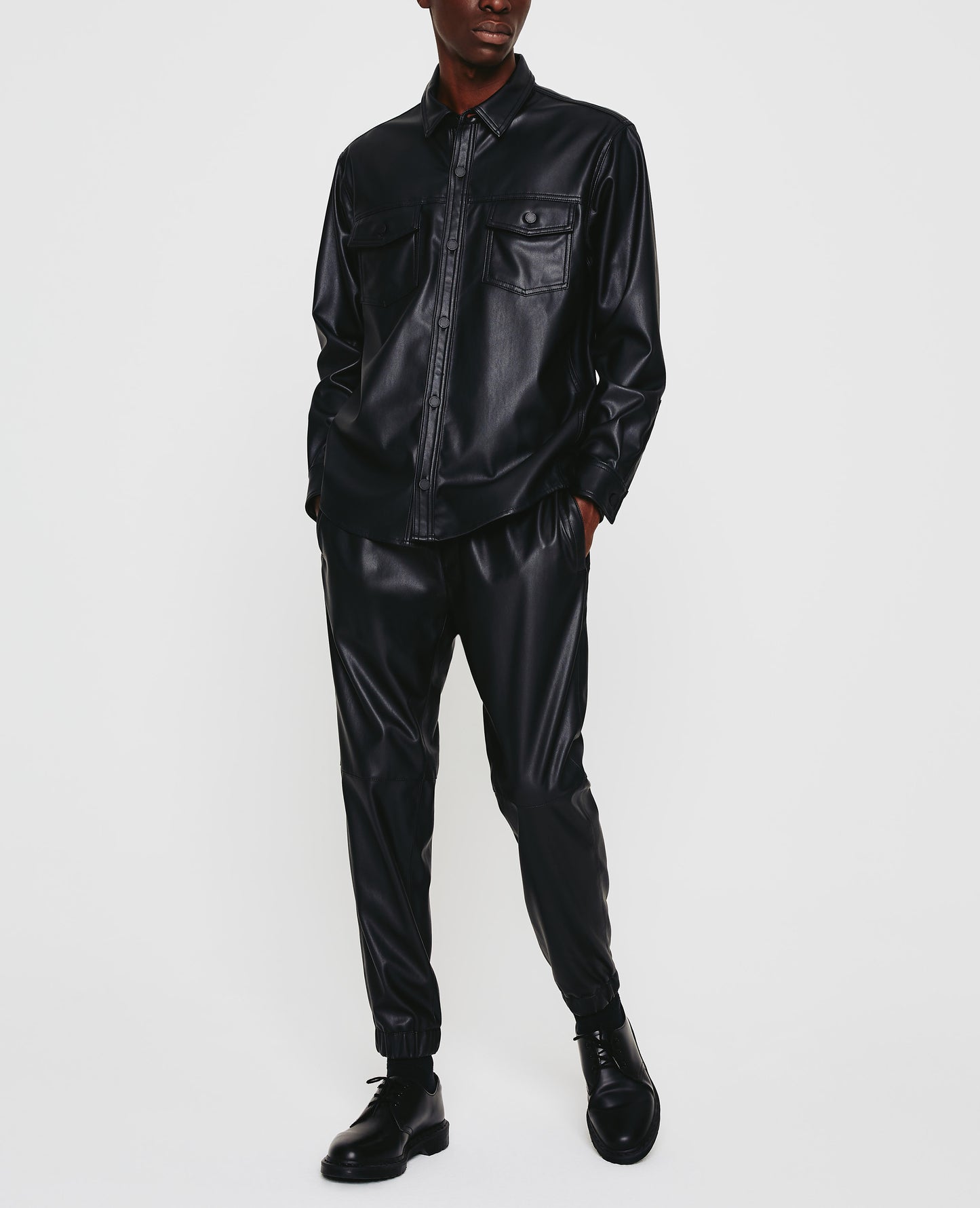 Mens Elias Shirt Jacket Pure Black – AG Jeans Outlet