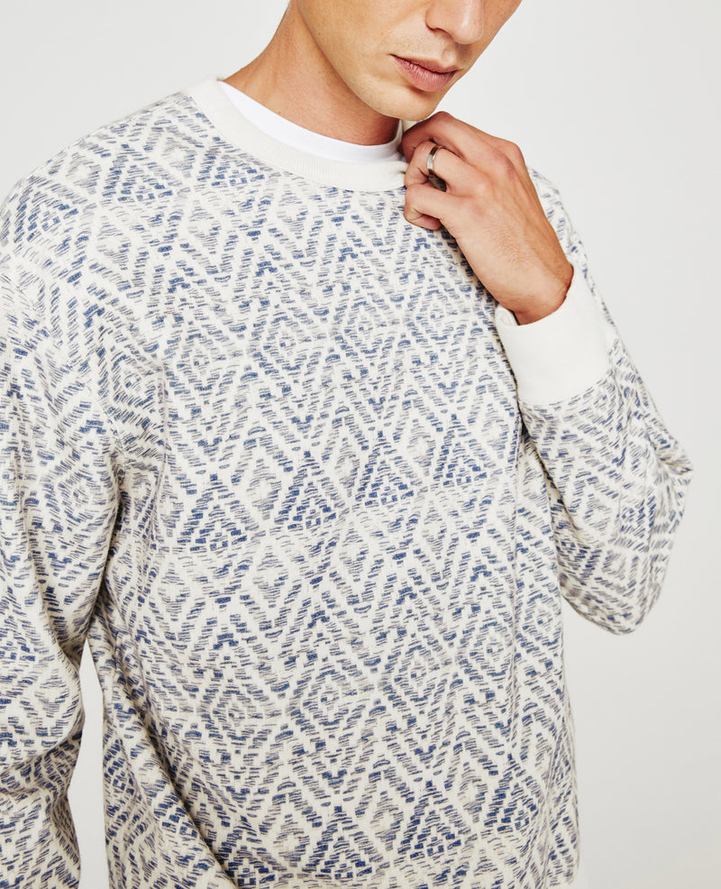 Mens Arc Crew Diamond Chevron Blue Multi at AG Jeans Outlet Official Store