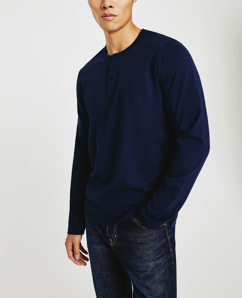 Mens Bryce Long Sleeve Henley Deep Navy at AG Jeans Outlet Official Store