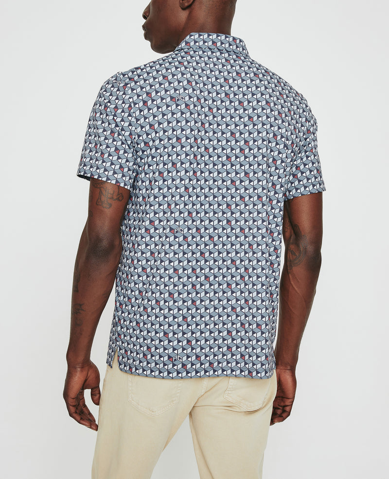 Mens Bryce Polo Accent Cubes Dark Grey Multi at AG Jeans Outlet ...