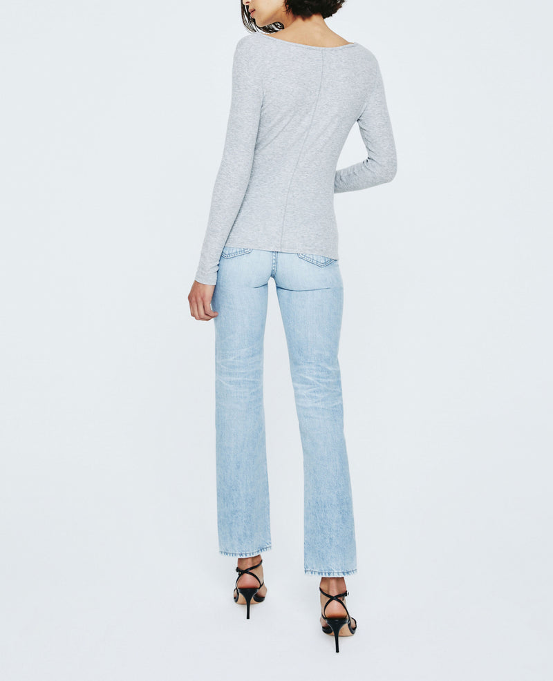 Womens Anita Long Sleeve Henley Heather Grey at AG Jeans Outlet ...