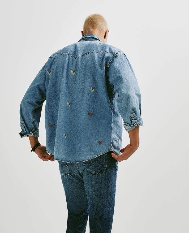 Unisex Jasper Shirt Eb Broken Arrow Vintage Blue at AG Jeans Outlet ...