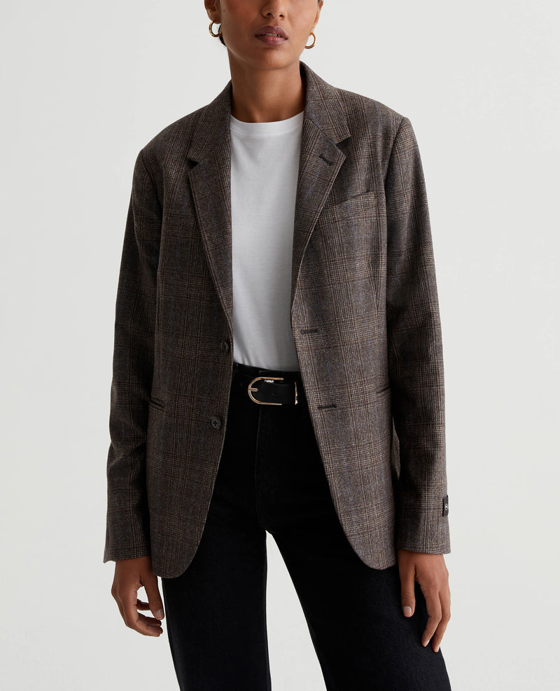 Women Parrie Blazer Bushwick Plaid Grey Multi at AG Jeans Outlet ...